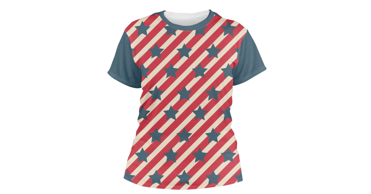 Custom Stars and Stripes Women's Crew T-Shirt | YouCustomizeIt