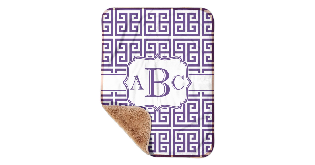 Custom Greek Key Sherpa Baby Blanket - 30" x 40" w/ Monograms ...