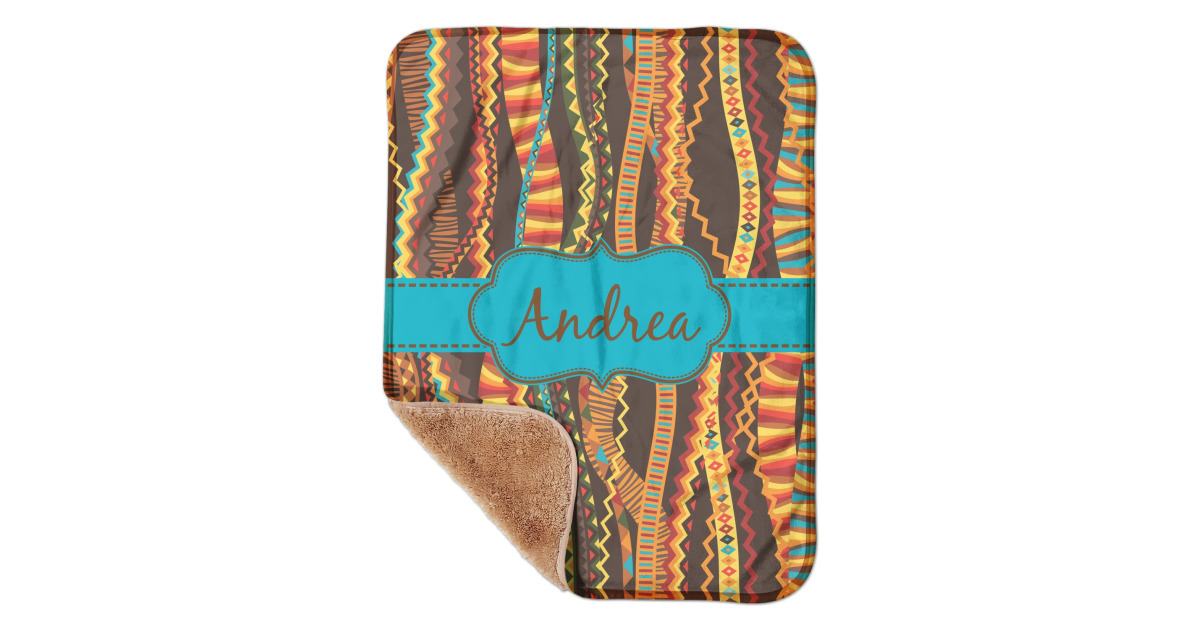 Custom Tribal Ribbons Sherpa Baby Blanket - 30" x 40" w/ Name or Text ...