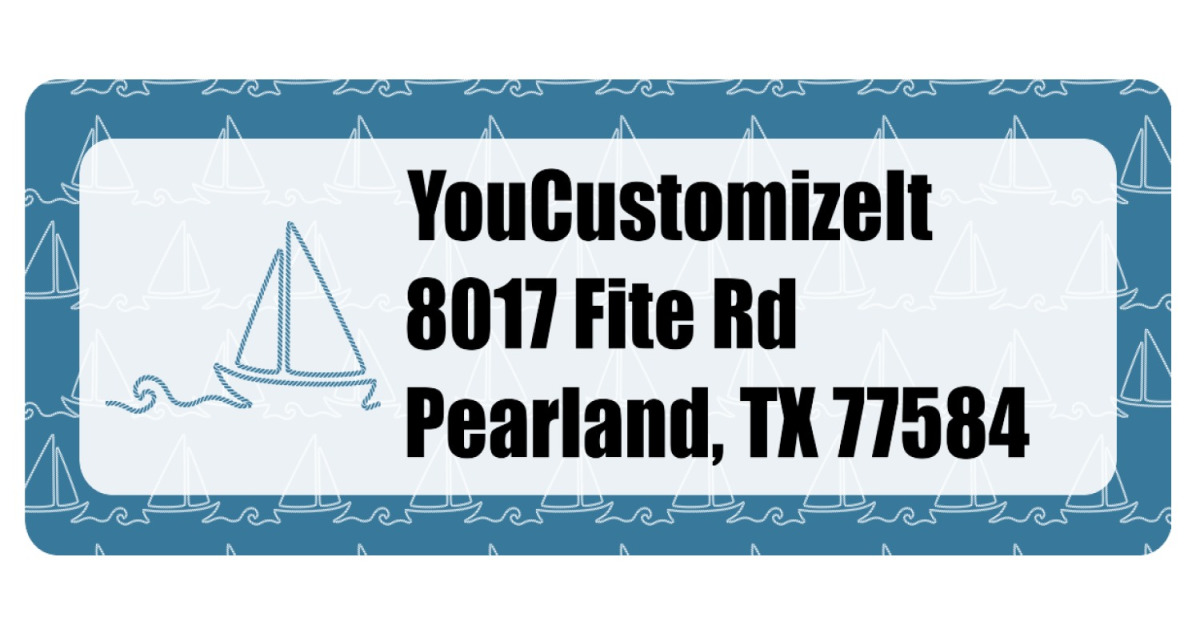Custom Rope Sail Boats Return Address Labels (Personalized ...