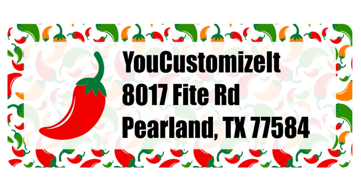 Custom Colored Peppers Return Address Labels (Personalized ...