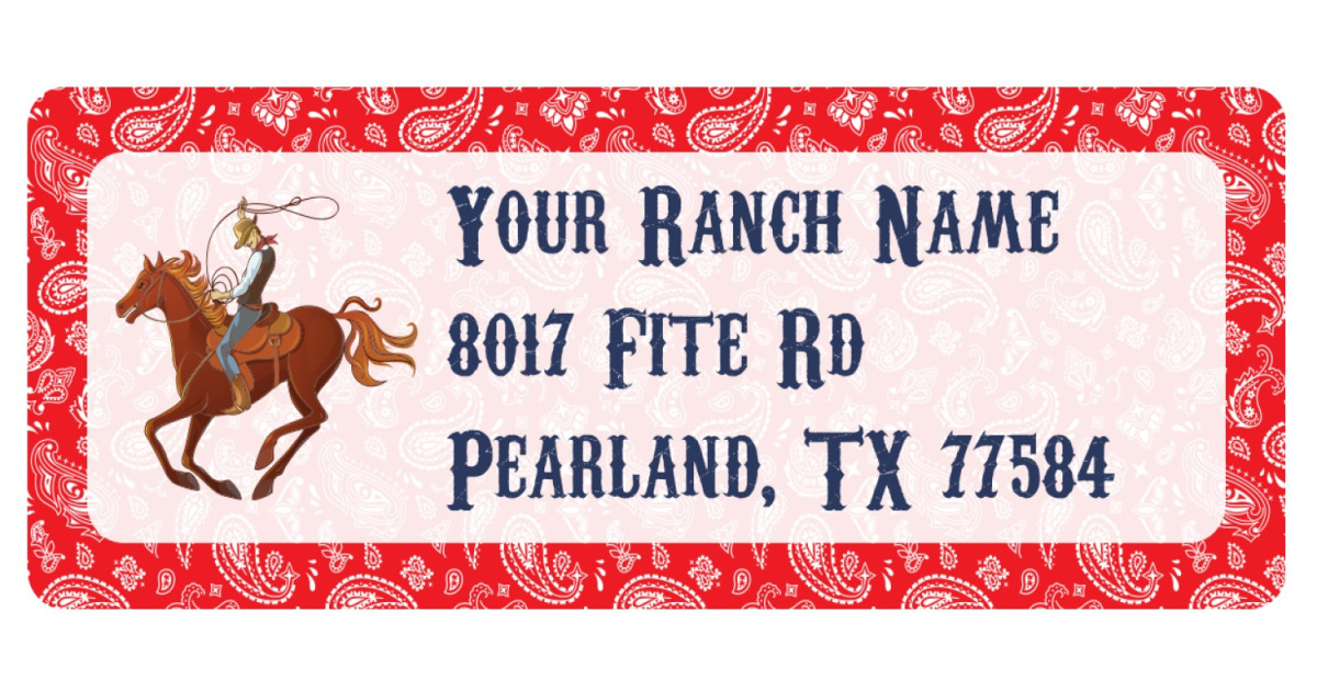 Custom Western Ranch Return Address Labels (Personalized) | YouCustomizeIt