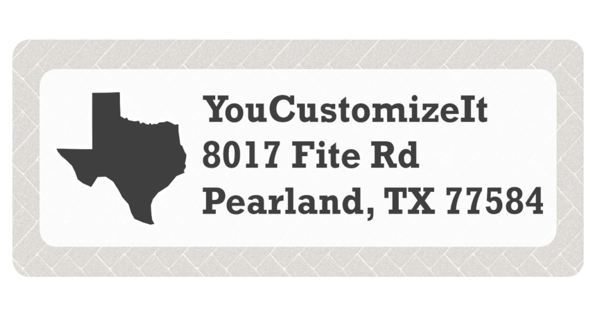 Custom Home State Return Address Labels (Personalized) | YouCustomizeIt