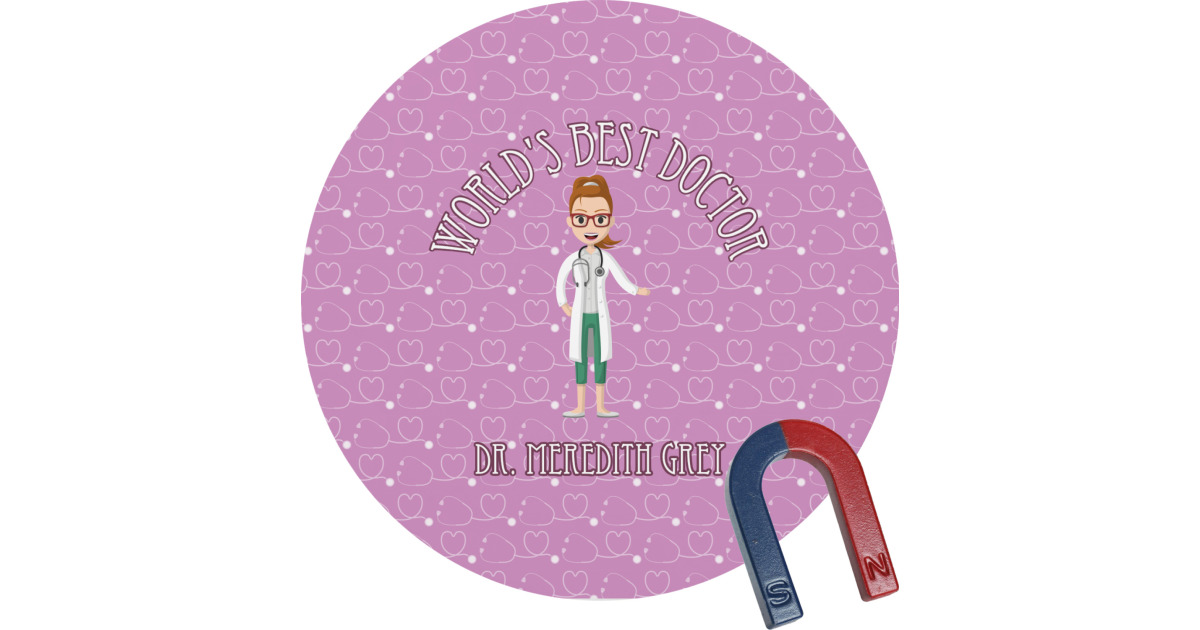 Custom Doctor Avatar Round Fridge Magnet (Personalized) | YouCustomizeIt