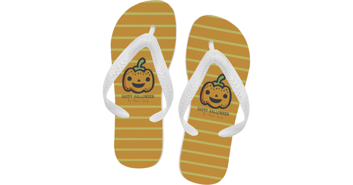 Custom Halloween Pumpkin Flip Flops (Personalized) | YouCustomizeIt