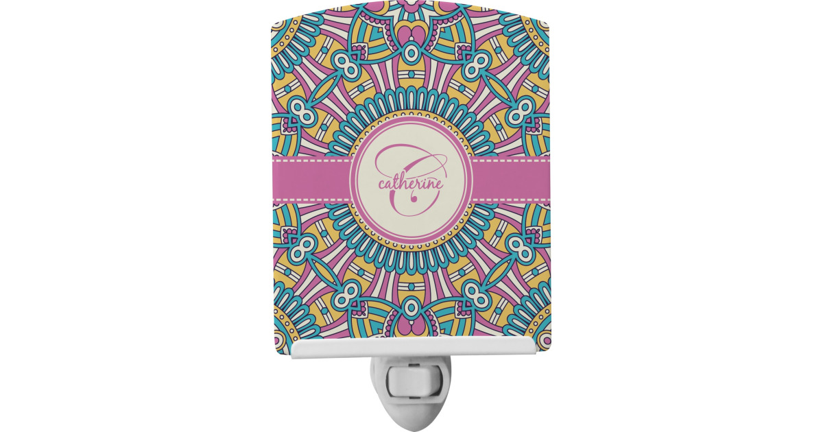 Custom Bohemian Art Ceramic Night Light (Personalized) | YouCustomizeIt