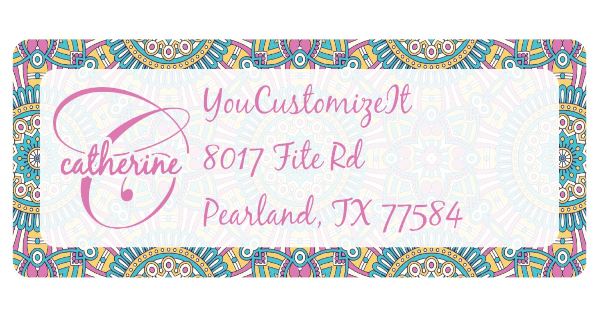 Custom Bohemian Art Return Address Labels (Personalized) | YouCustomizeIt