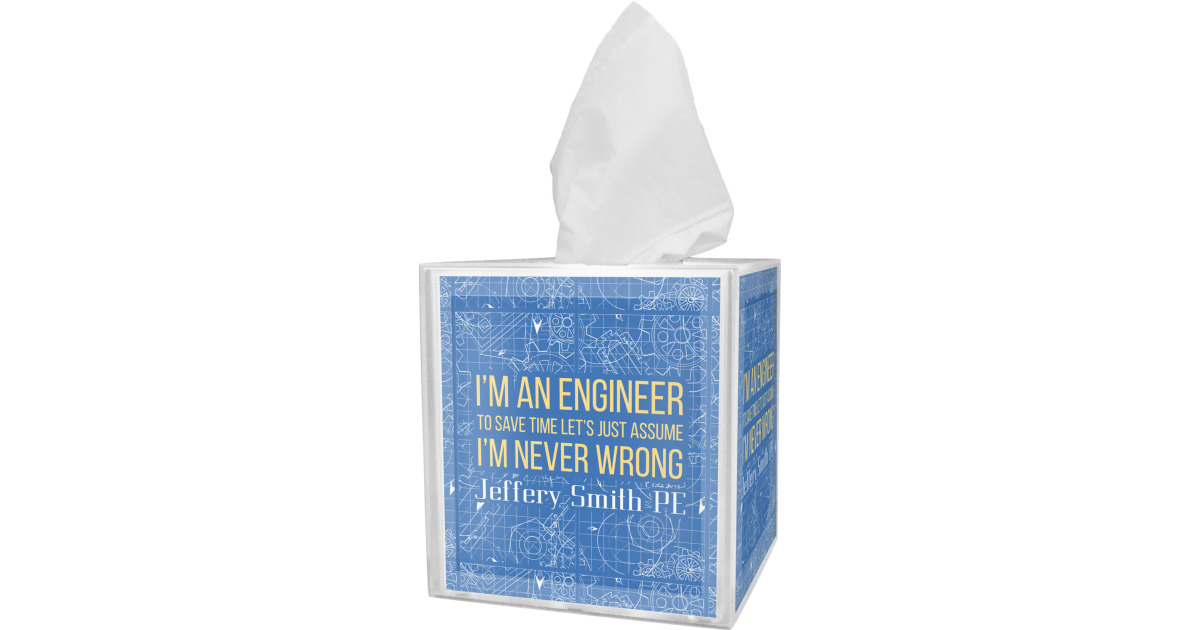 Custom Engineer Quotes Tissue Box Cover (Personalized) | YouCustomizeIt