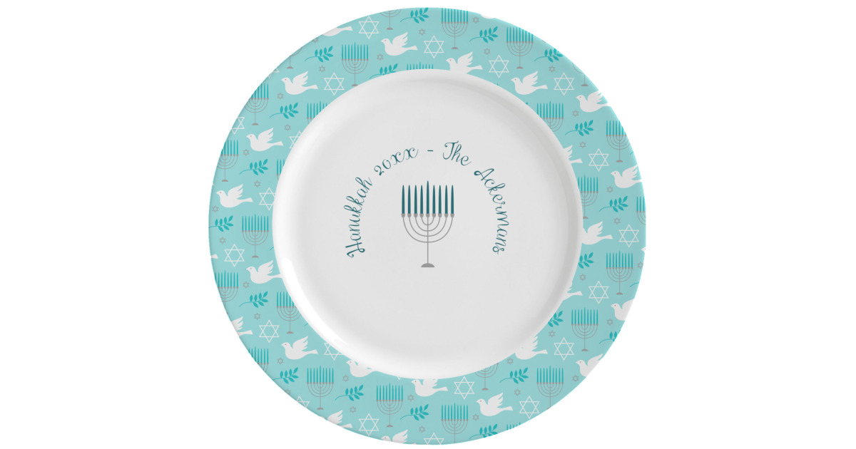 Custom Hanukkah Ceramic Dinner Plates (Set of 4) (Personalized ...