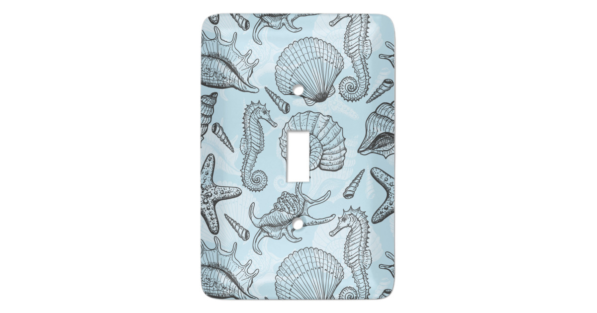 Custom Sea-blue Seashells Light Switch Cover | YouCustomizeIt