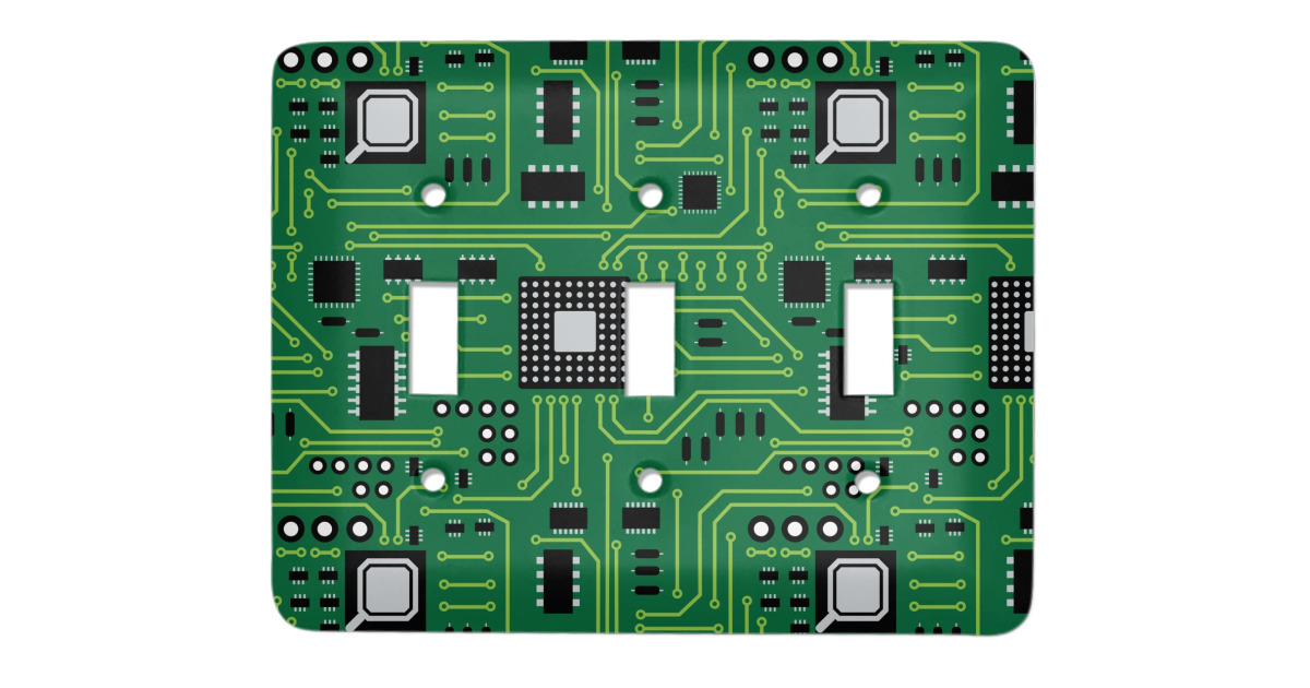 Custom Circuit Board Light Switch Cover (3 Toggle Plate) | YouCustomizeIt