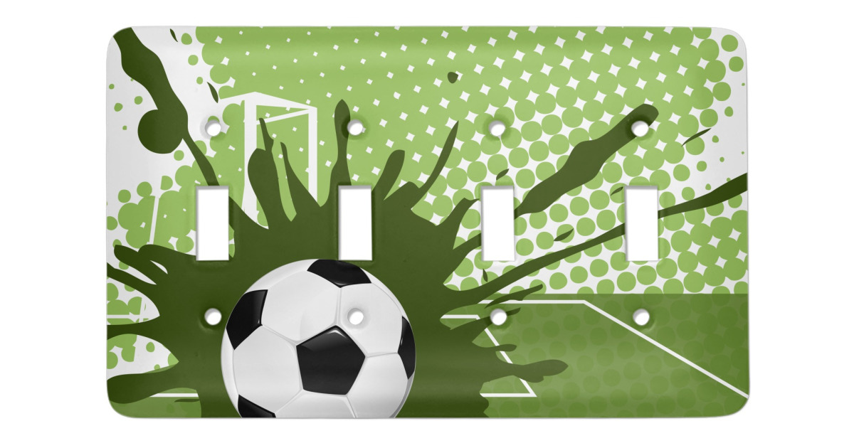 Custom Soccer Light Switch Cover (4 Toggle Plate) | YouCustomizeIt
