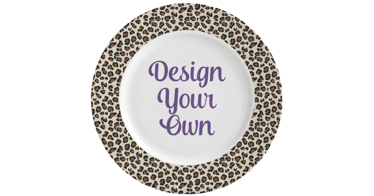 Custom Leopard Print Ceramic Dinner Plates (Set of 4) (Personalized ...