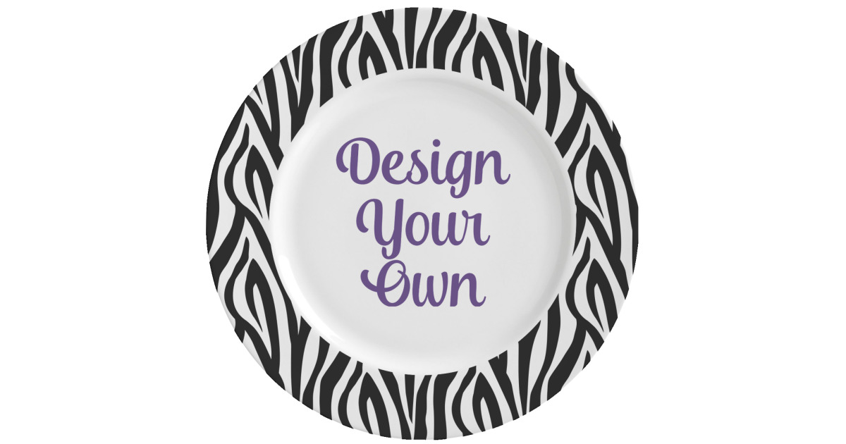 Custom Zebra Print Ceramic Dinner Plates (Set of 4) (Personalized ...