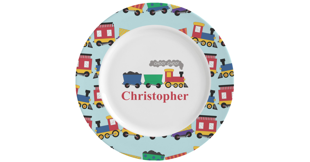 Custom Trains Ceramic Dinner Plates (Set of 4) (Personalized ...