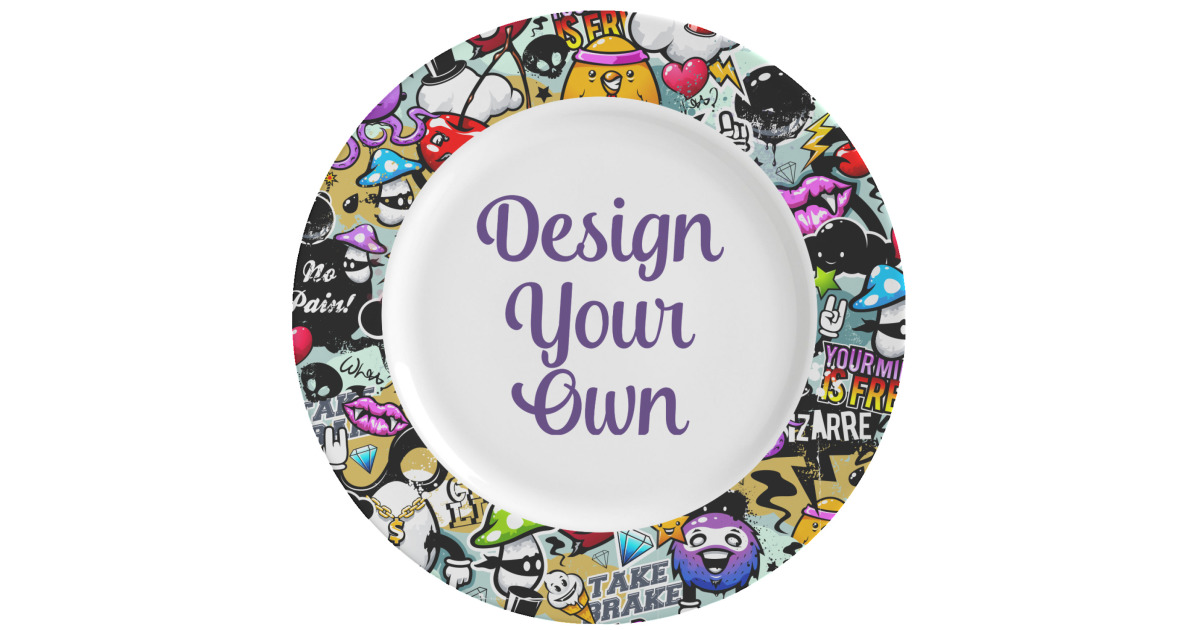 Custom Graffiti Ceramic Dinner Plates (Set of 4) (Personalized ...