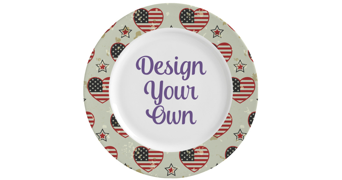 Custom Americana Ceramic Dinner Plates (Set of 4) (Personalized ...