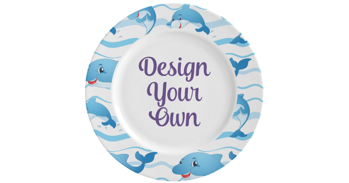 Custom Dolphins Ceramic Dinner Plates (Set of 4) (Personalized ...