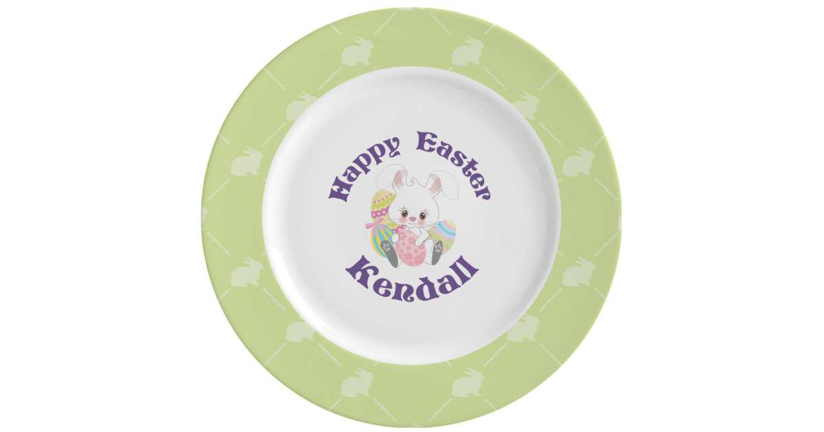 Custom Easter Bunny Ceramic Dinner Plates (Set of 4) (Personalized ...