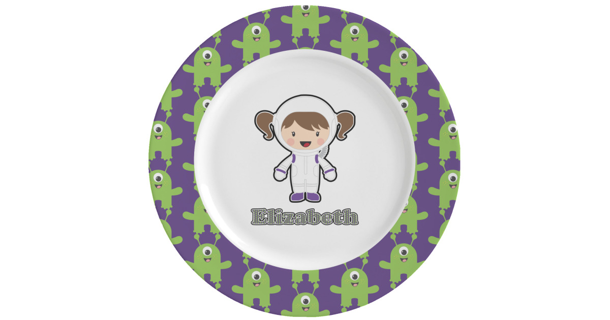 Custom Astronaut, Aliens & Argyle Ceramic Dinner Plates (Set of 4 ...