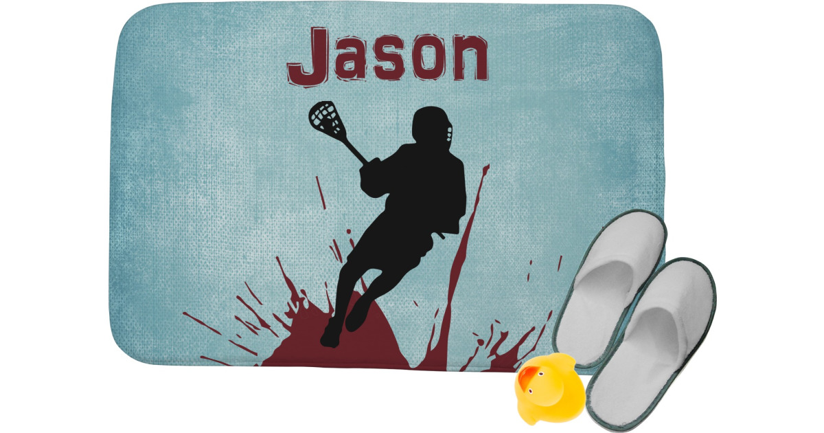 Custom Lacrosse Memory Foam Bath Mat (Personalized) | YouCustomizeIt