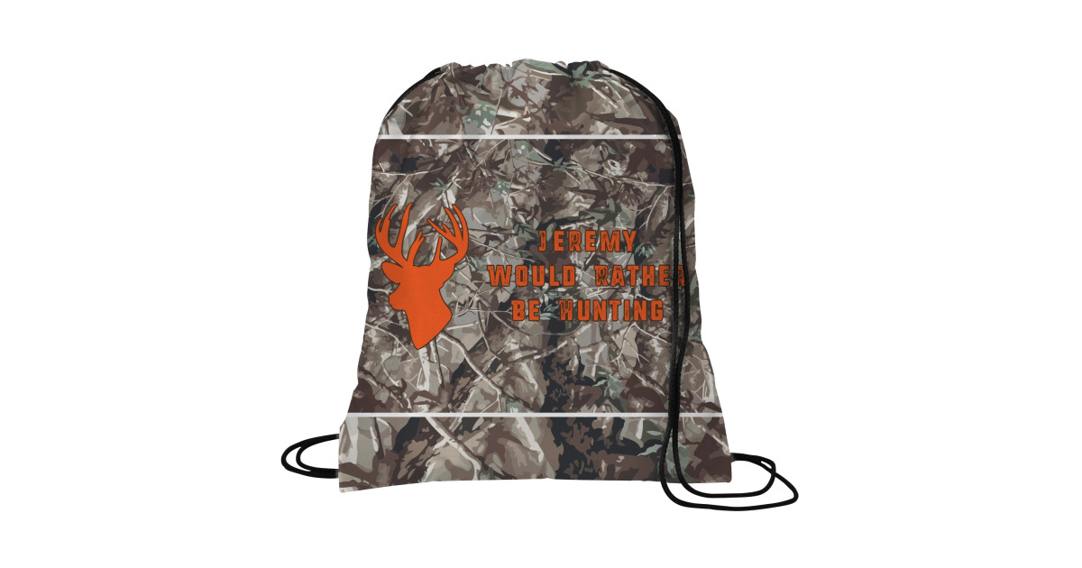 Custom Hunting Camo Drawstring Backpack (Personalized) | YouCustomizeIt