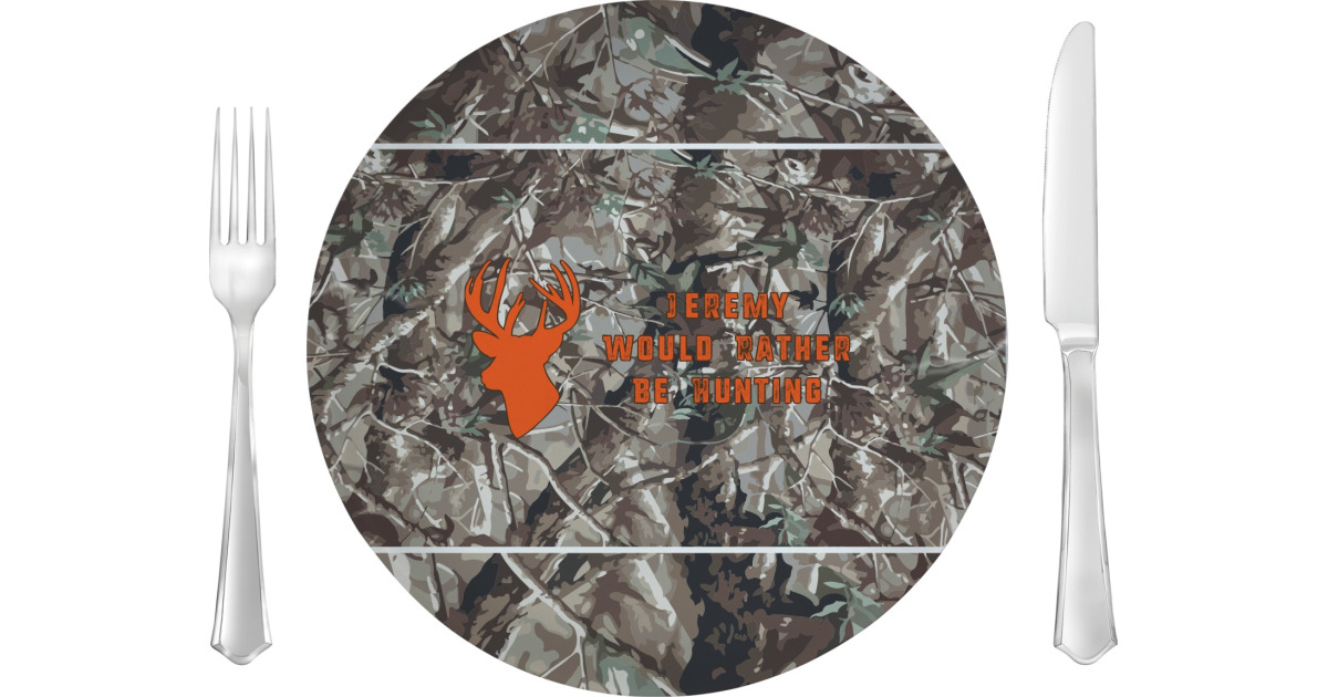 Custom Hunting Camo 10" Glass Lunch / Dinner Plates - Single or Set ...