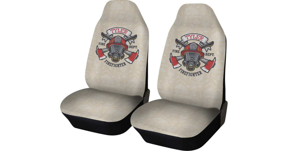 Custom Firefighter Car Seat Covers (Set of Two) (Personalized ...