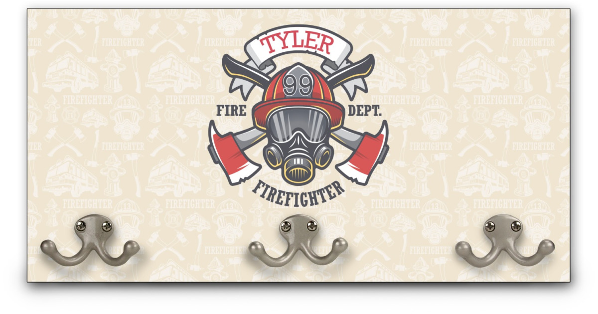 Custom Firefighter Wall Mounted Coat Rack (Personalized) | YouCustomizeIt