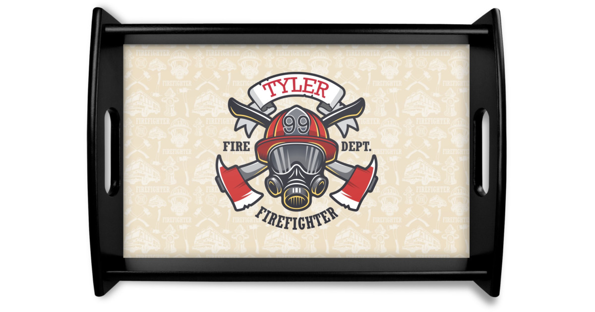 Custom Firefighter Wooden Tray (Personalized) | YouCustomizeIt
