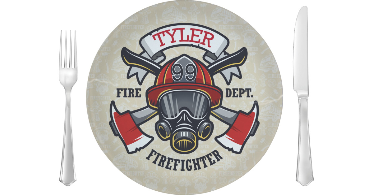Custom Firefighter 10" Glass Lunch / Dinner Plates - Single or Set ...