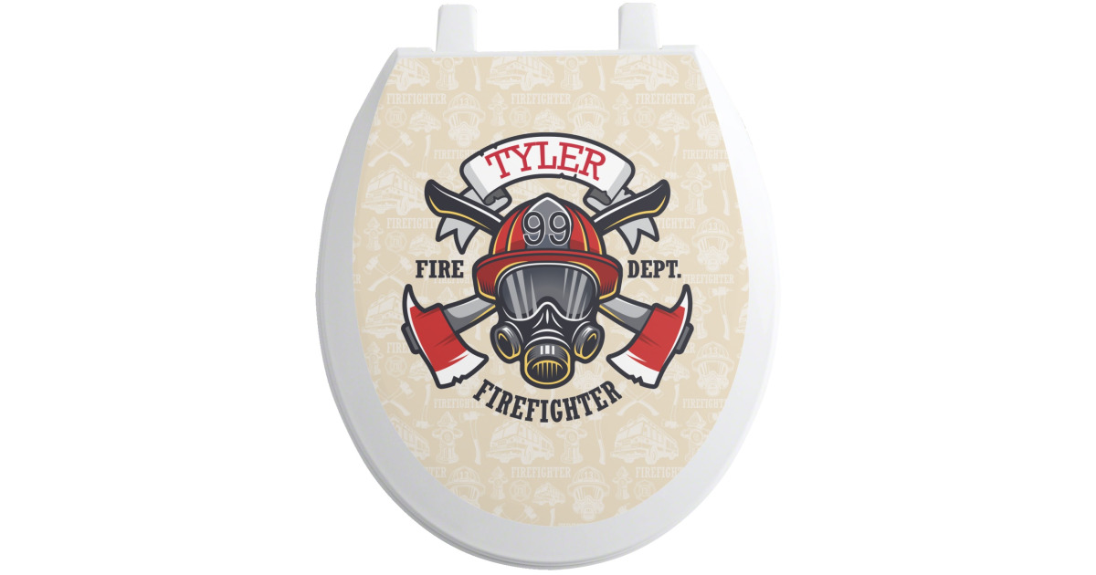 Custom Firefighter Toilet Seat Decal - Round (Personalized ...