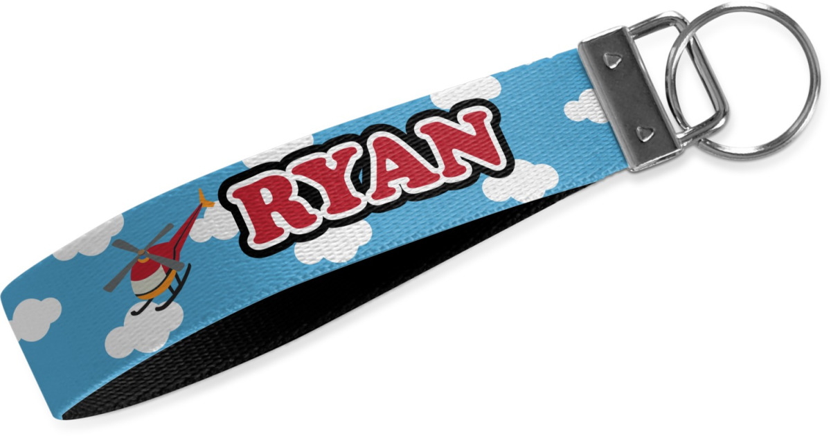 Custom Helicopter Wristlet Webbing Keychain Fob (Personalized ...