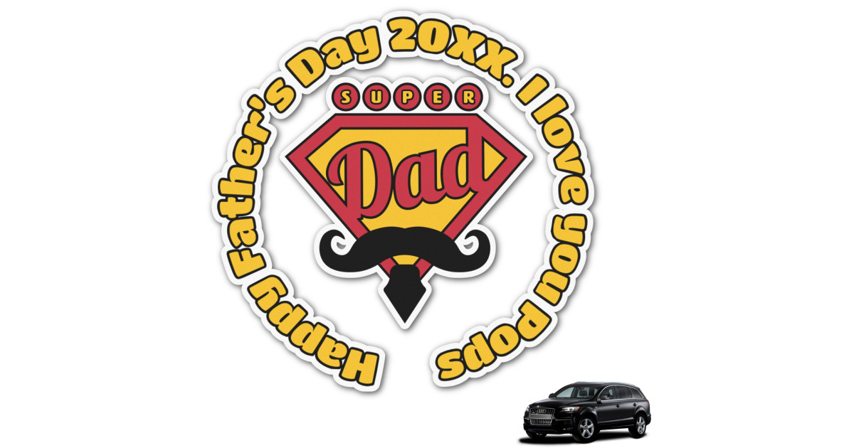 Custom Hipster Dad Graphic Car Decal (Personalized) | YouCustomizeIt