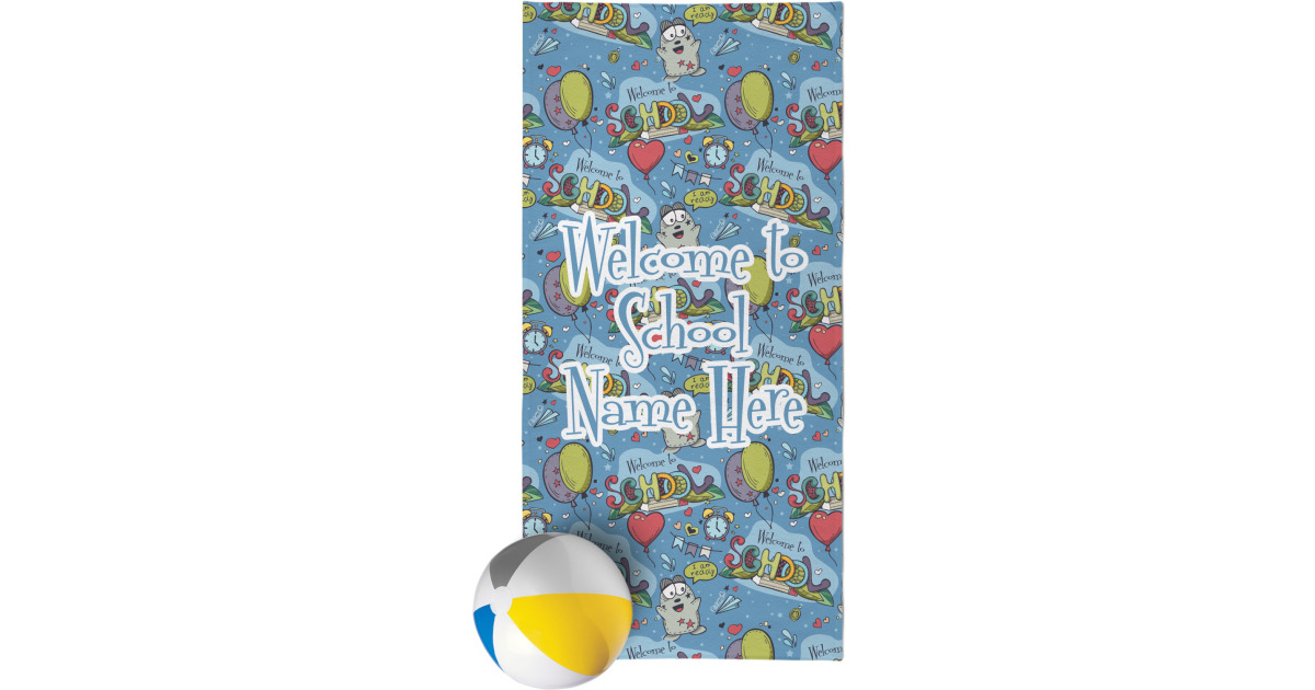 Custom Welcome to School Beach Towel (Personalized) | YouCustomizeIt