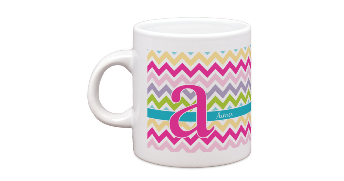 Custom Colorful Chevron Espresso Cup (Personalized) | YouCustomizeIt