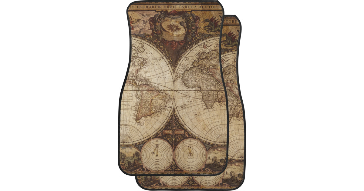 Custom Vintage World Map Car Floor Mats | YouCustomizeIt