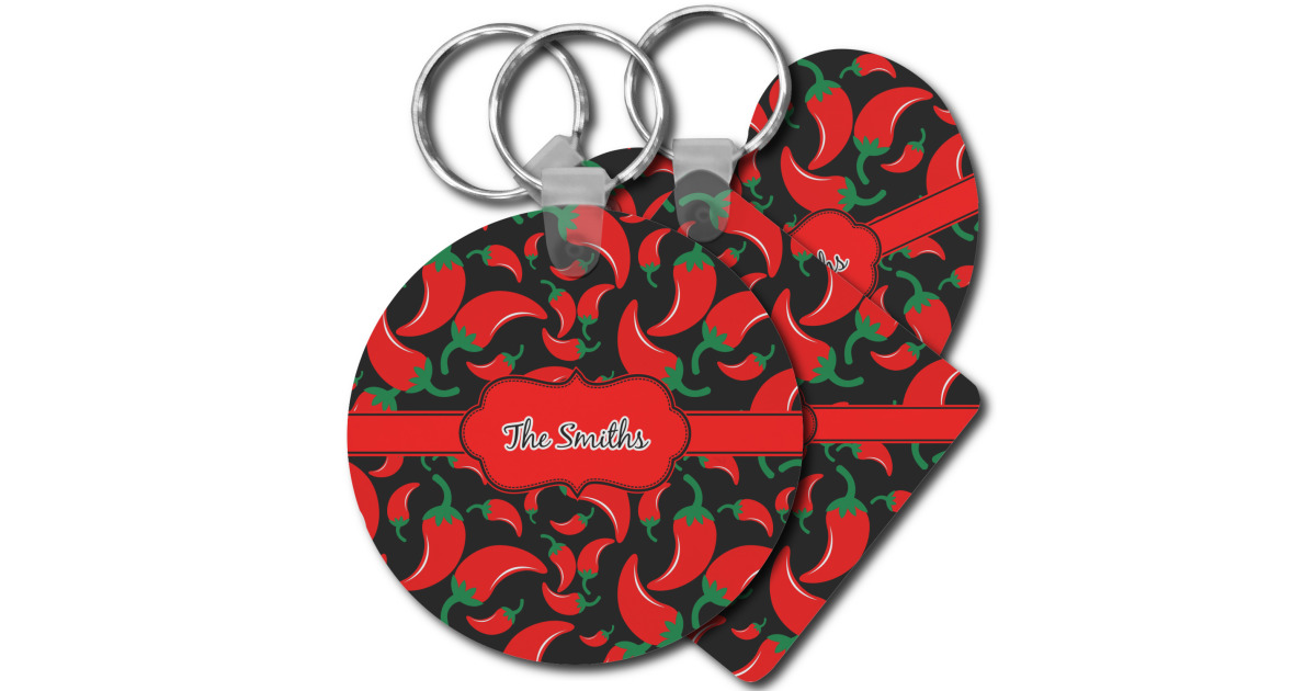 Custom Chili Peppers Plastic Keychain (Personalized) | YouCustomizeIt