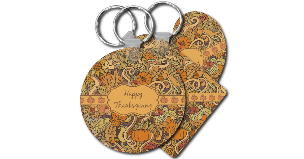 Custom Thanksgiving Plastic Keychain | YouCustomizeIt
