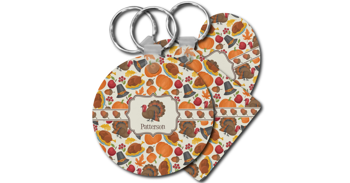 Custom Traditional Thanksgiving Plastic Keychain (Personalized ...