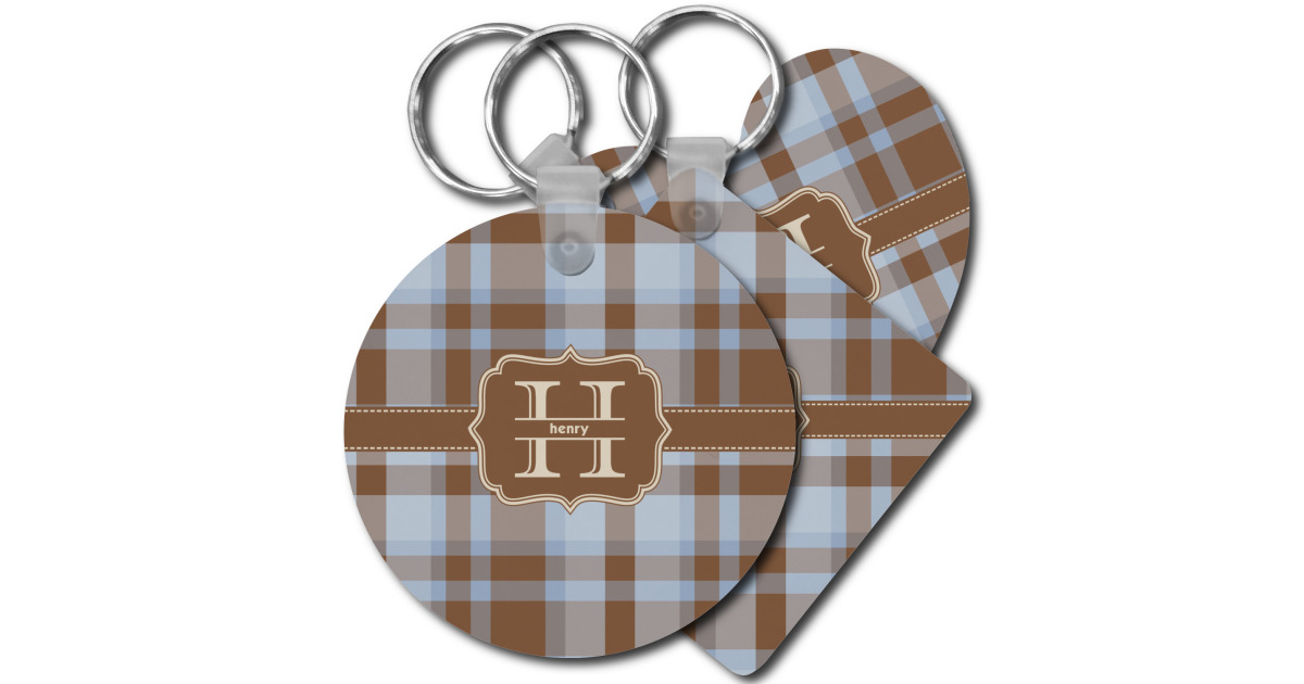 Custom Two Color Plaid Plastic Keychain (Personalized) | YouCustomizeIt