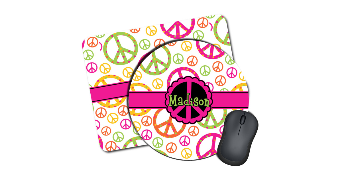 Custom Peace Sign Mouse Pad (Personalized) | YouCustomizeIt