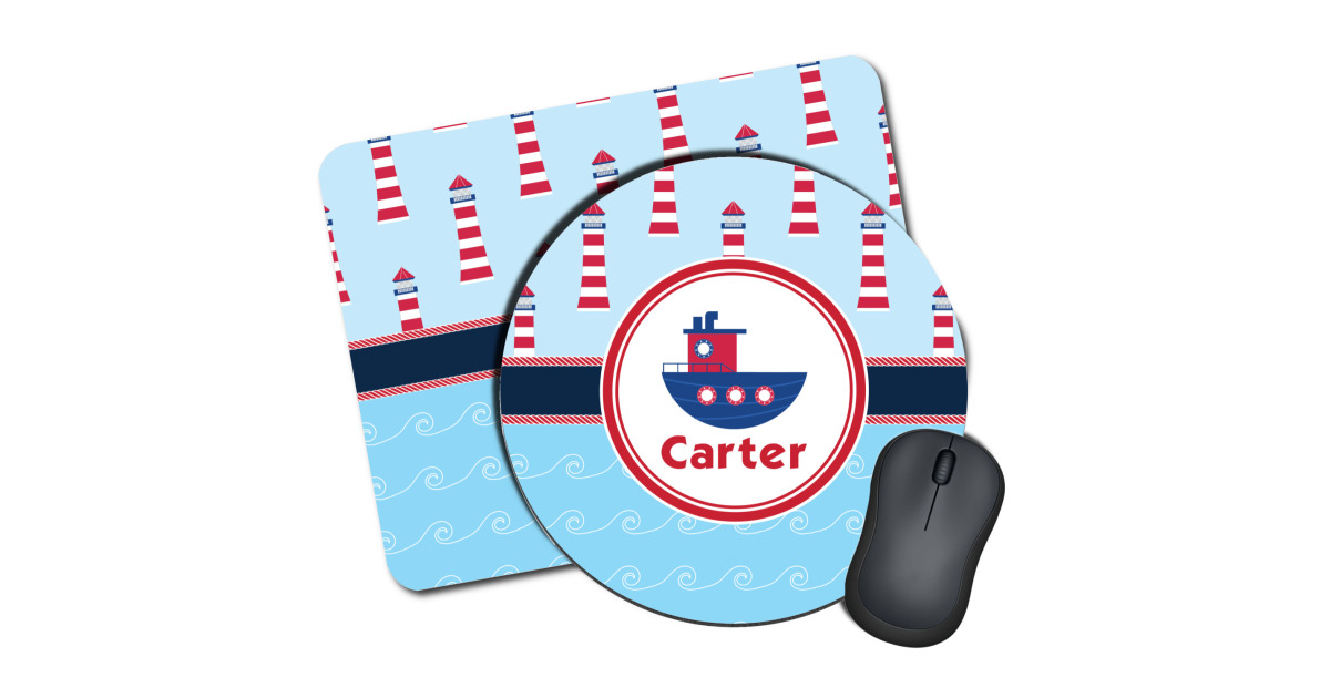Custom Light House & Waves Mouse Pad (Personalized) | YouCustomizeIt
