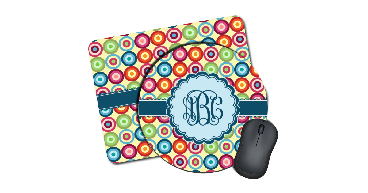 Custom Retro Circles Mouse Pad (Personalized) | YouCustomizeIt