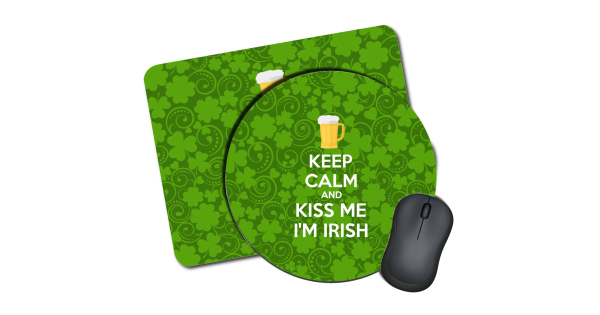 Custom Kiss Me I'm Irish Mouse Pad | YouCustomizeIt