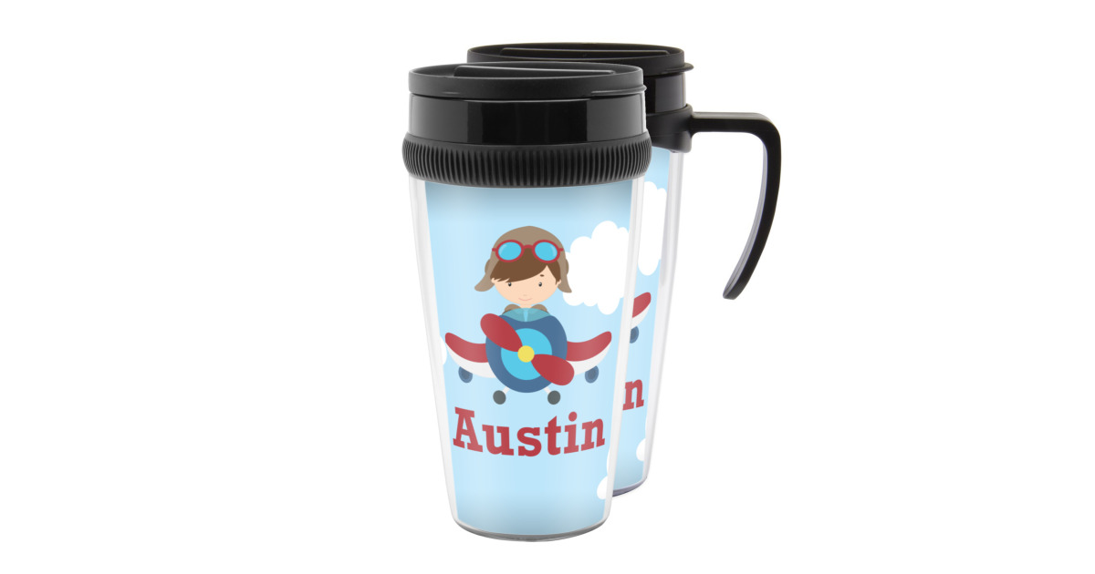 Custom Airplane & Pilot Acrylic Travel Mug (Personalized) | YouCustomizeIt