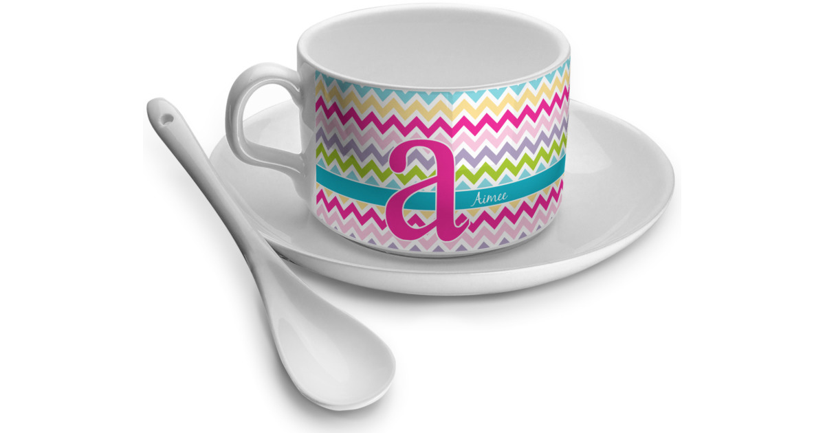 Custom Colorful Chevron Tea Cup (Personalized) | YouCustomizeIt