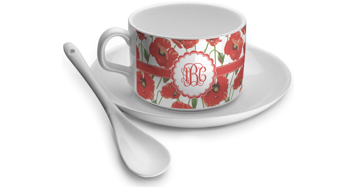 Custom Poppies Tea Cup (Personalized) | YouCustomizeIt