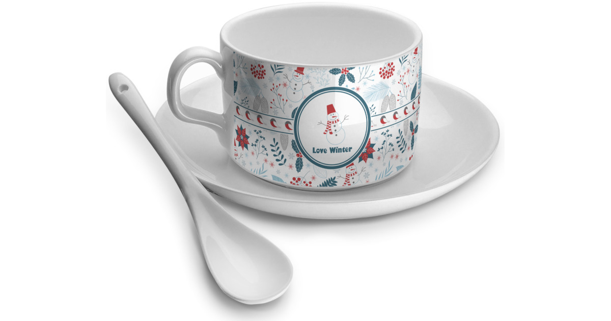 Custom Winter Snowman Tea Cup | YouCustomizeIt