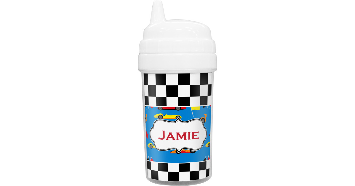 Custom Checkers & Racecars Sippy Cup (Personalized) | YouCustomizeIt